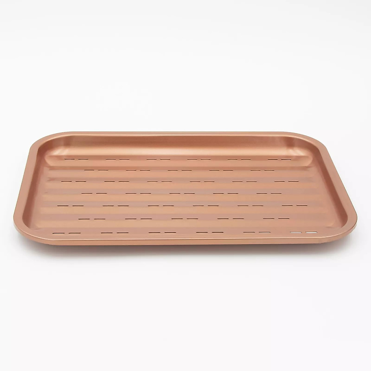 Generic Gold Coast Non-Stick 2 Piece 13.5"" x 9.5"" x 1"" Roaster Broiler Pan Set, Copper