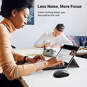 UGREEN Wireless Mouse 2.4G with USB Receiver, 5-Level 4000 DPI 6 Buttons,18 Months Battery Life Cordless Mouse, Ergonomic Computer Mice for Laptop, Computer, PC, MacBook, Chromebook Black