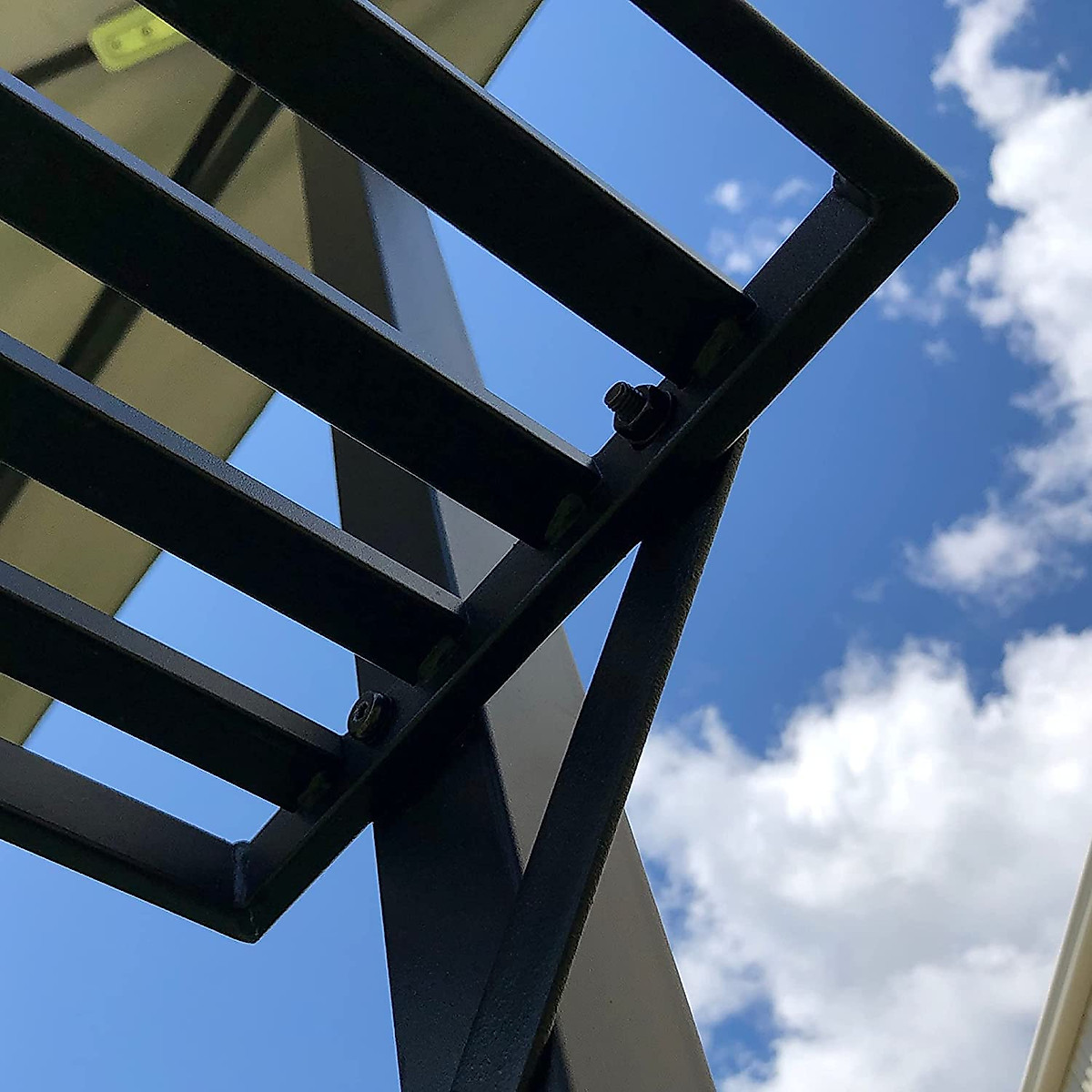 BACKYARD EXPRESSIONS PATIO · HOME · GARDEN Grilling Gazebo w/LED Lights, Barbecue Grill Canopy Tent w/Air Vent, Double Tiered, Powder Coated Steel Frame, Black and Gray - 8' x 5' (911268-NM)