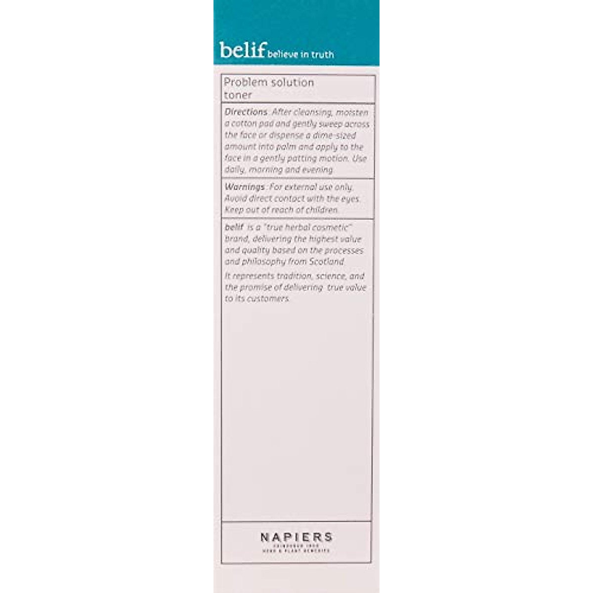 belif Problem Solution Toner | Facial Toner for Acne-Prone & Oily Skin | Antioxidants & Tea Tree Oil Soothes Blemishes & Prevents Future Breakouts | Sensitive Skin Toner for Women & Men | 6.75 Fl Oz