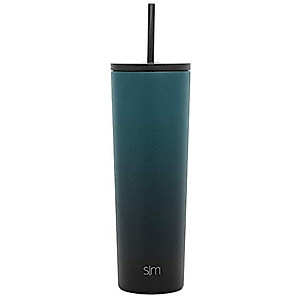 Simple Modern Classic Insulated Tumbler, 28oz Lid & Flip, Midnight Black & Classic Insulated Tumbler with Straw and Flip or Clear Lid Stainless Steel Water Bottle Iced Coffee Travel Mug Cup, 28oz Lid