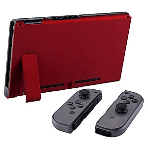 eXtremeRate Soft Touch Grip Red Console Back Plate DIY Replacement Housing Shell Case for Nintendo Switch Console with Kickstand – JoyCon Shell NOT Included