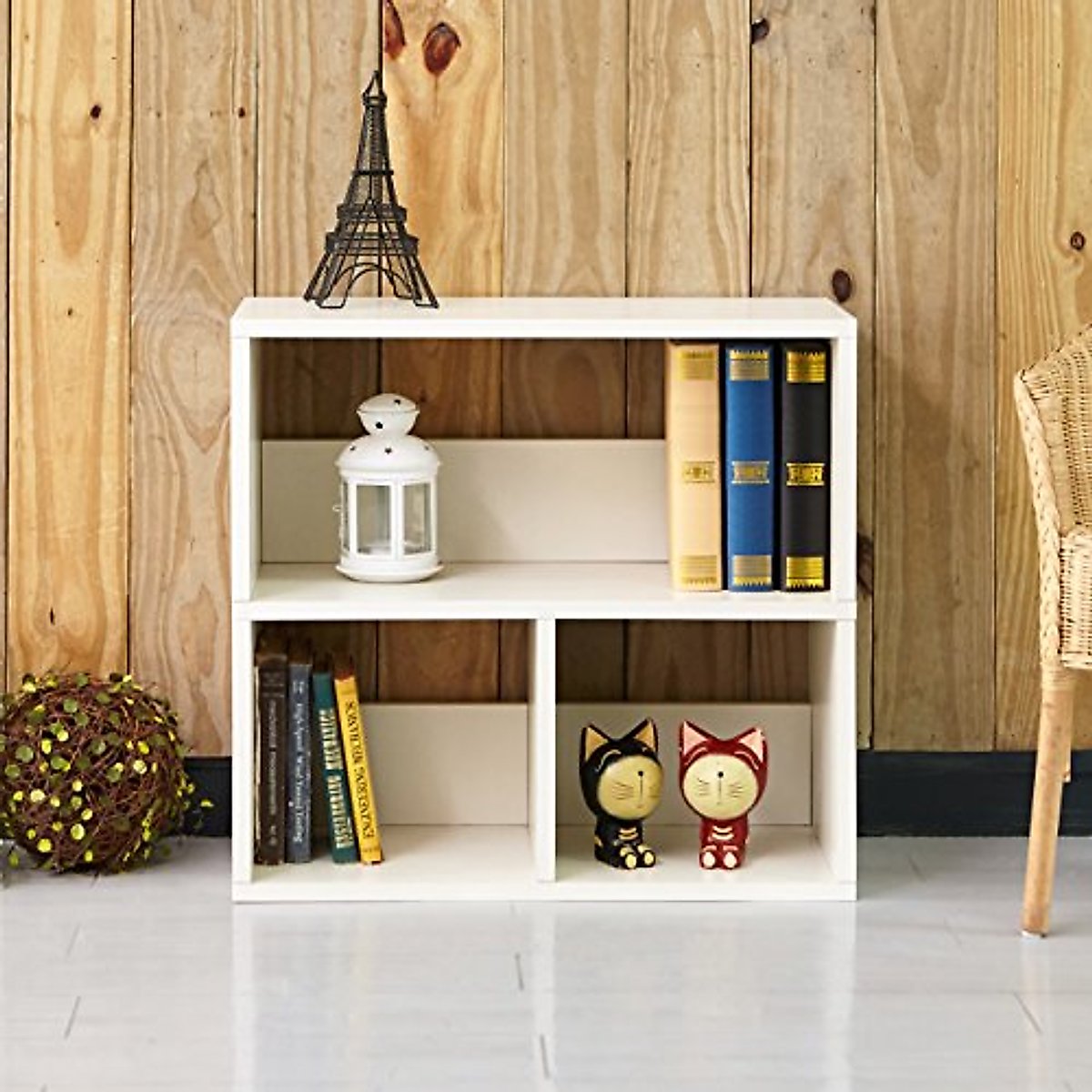 Way Basics Collins Cubby Organizer, Bookcase Storage and Shelving (Tool-Free Assembly and Uniquely Crafted from Sustainable Non Toxic zBoard Paperboard), White