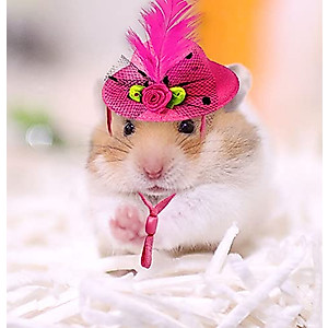 7 Pieces Chicken Hats Chicken Funny Costume Chicken Helmet Halloween Accessories Funny Small Hat Tiny Pet Hat for Hen Tiny Pets with Adjustable Elastic Chin Strap (7 Color)