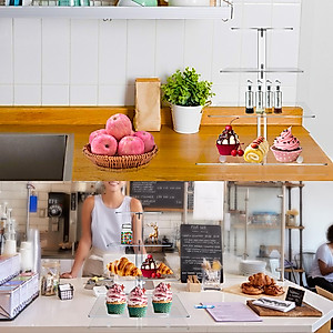 Clay Tonic 4 Tiered Square Acrylic Glass Premium Cupcake Holder-Cake Stand-Cupcake Stand-Dessert Stand-Tea Party Serving Platter (Square)