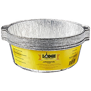 Lodge Seasoned Cast Iron Dutch Oven Bundle - 12 Inch Deep Camp Oven (8 Quart) + Aluminum Foil Liners (12-Pack)