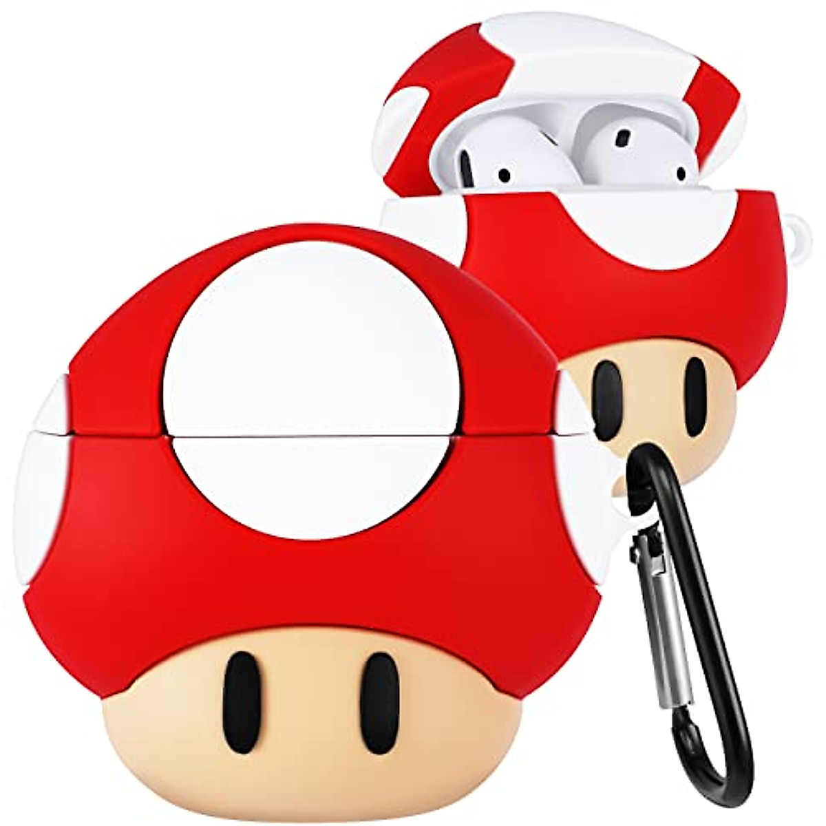 Besoar for AirPods 2&1 Case Cartoon Cute Kawaii Silicone Cases for Apple AirPod Air Pods 1/2 Design Cover Cool Unique Fashion Fun Funny Soft Coves for Girls Girly Boys(Mushroom Heads)