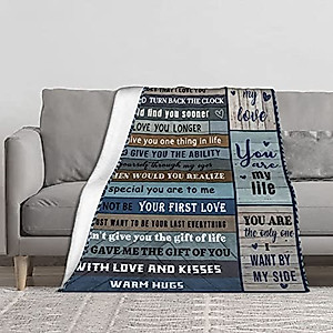 MQTMJBN Gift for Husband Blanket, Anniversary Love Gifts for Husband from Wife, Fathers Day Birthday Gift for My Husband, for Him, Fathers Day Presents for Husband 50x60inch