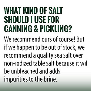 Pickling and Canning Salt, Curing Salt for Natural Preserving, Non-Iodized and Kosher Fine Brining Sea Salt, 1lb Shaker - Sea Salt Superstore