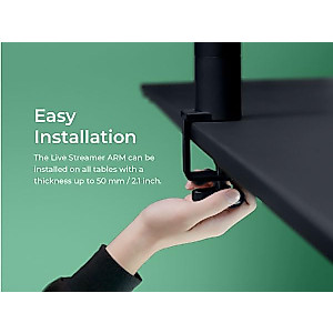 AVerMedia BA311 Live Streamer Arm, Fully Adjustable Boom Arm and Microphone Stand Suitable for 1/4 Inch or 5/8 Inch Mounting Options, for Content Creating, Podcasting and Streaming