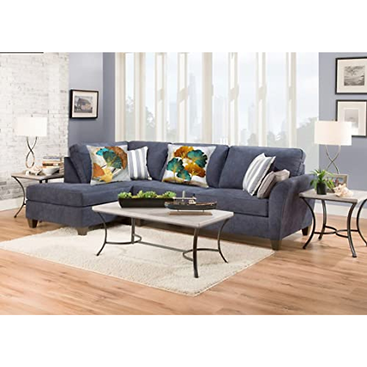 Throw Pillow Cover Farhouse Plant Leaves - 18 x 18 Inch Gold Ginkgo Leaf Pillow Cushion Cover - Set of 2 Square Marble Pillow Cushion Case, Great for Sofa, Bedroom, Chair, Yard, Outdoor Decor