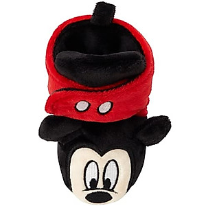 Disney Baby Boys' Mickey Mouse Booties - Soft Fleece Slipper Socks (Newborn/Infant), Size 12-18 Months, Mickey
