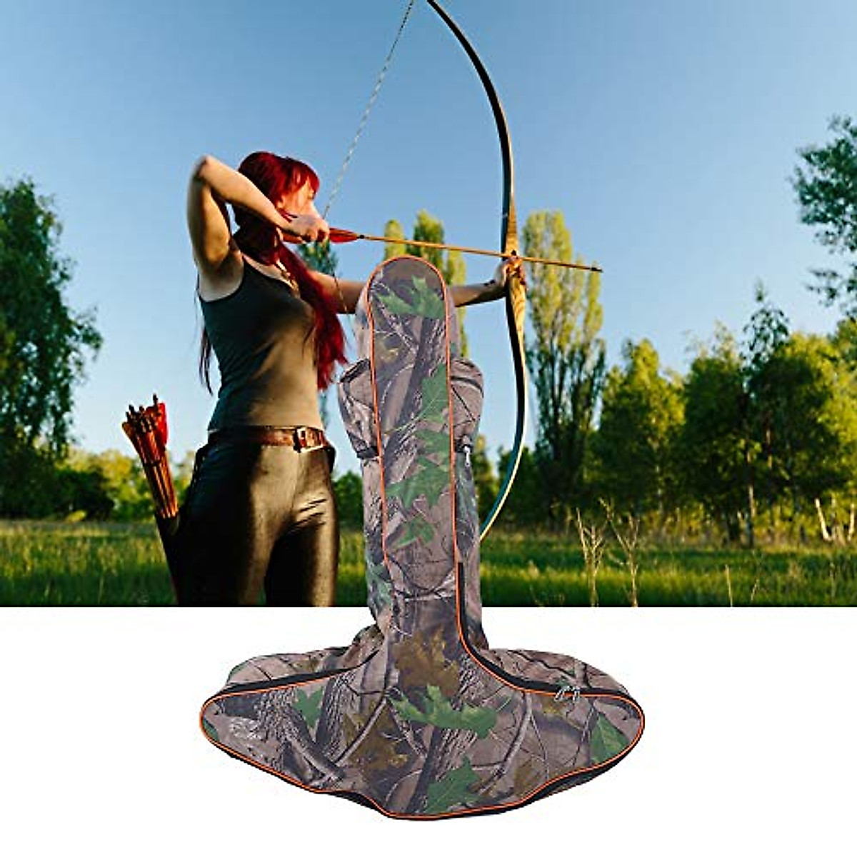 Case, Adjustable T Shape Bag with 2 Sides Storage Bag Double Zipper Design Recurve Bow Case for Outdoor Archery Competitions 35in x 27.2in x 6.3in