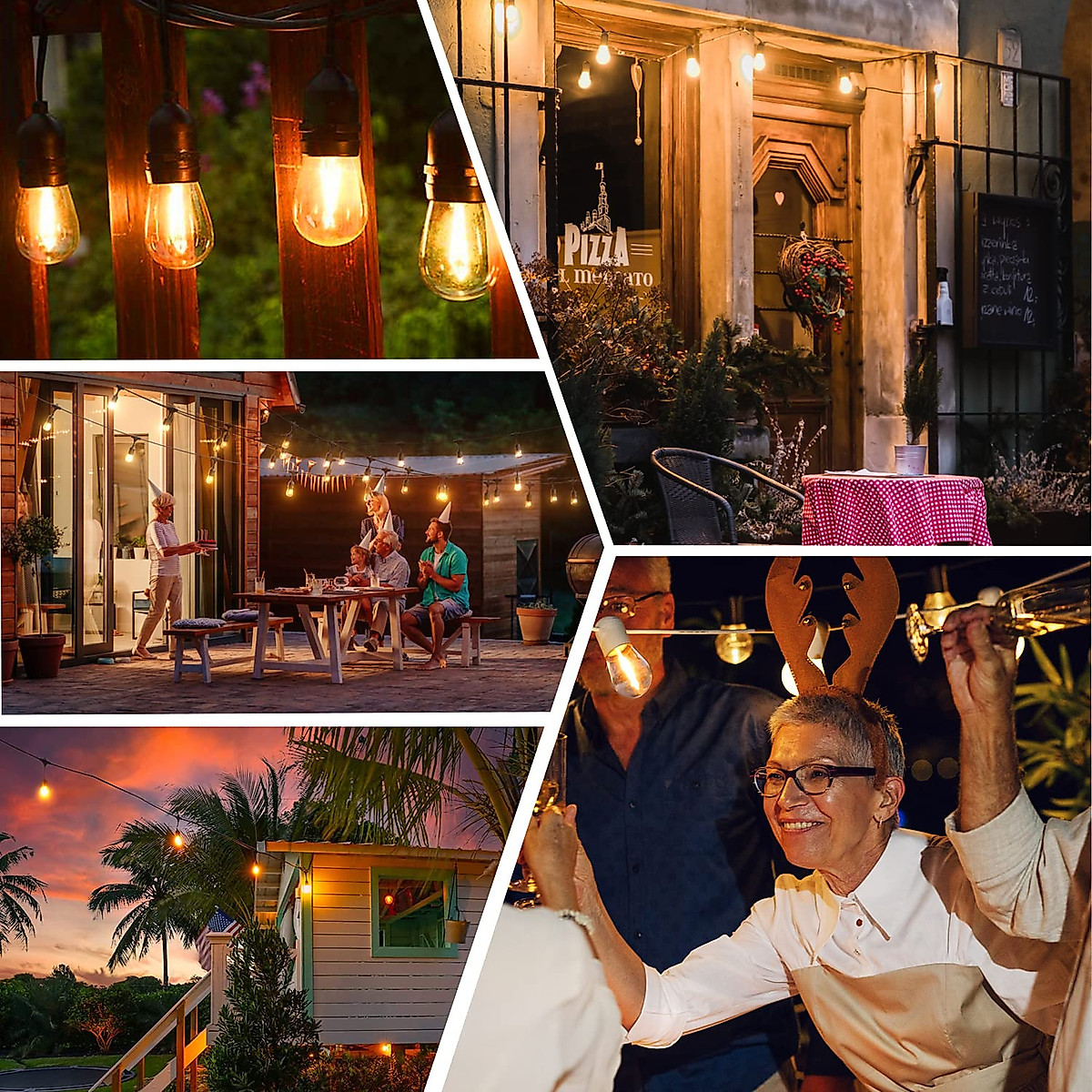 Waterproof Shatterproof S14 LED Bulb,String Light Bulbs 1W Equal to 10W Incandescent, Outdoor String S14 Replacement Light Bulbs,Suitable for patio, gardens,Room.Warm White 2200K, E26,120V(15PACK)