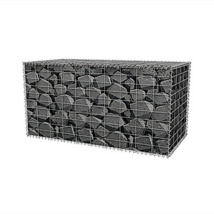 GOLINPEILO Galvanized Steel Fence Panel Outdoor Privacy Fence Screen Gabion Basket for Retaining Wall Block Gabion Cages Outdoor Decorative Fences Fencing for Garden,Yard, 39.4"x19.7"x19.7"