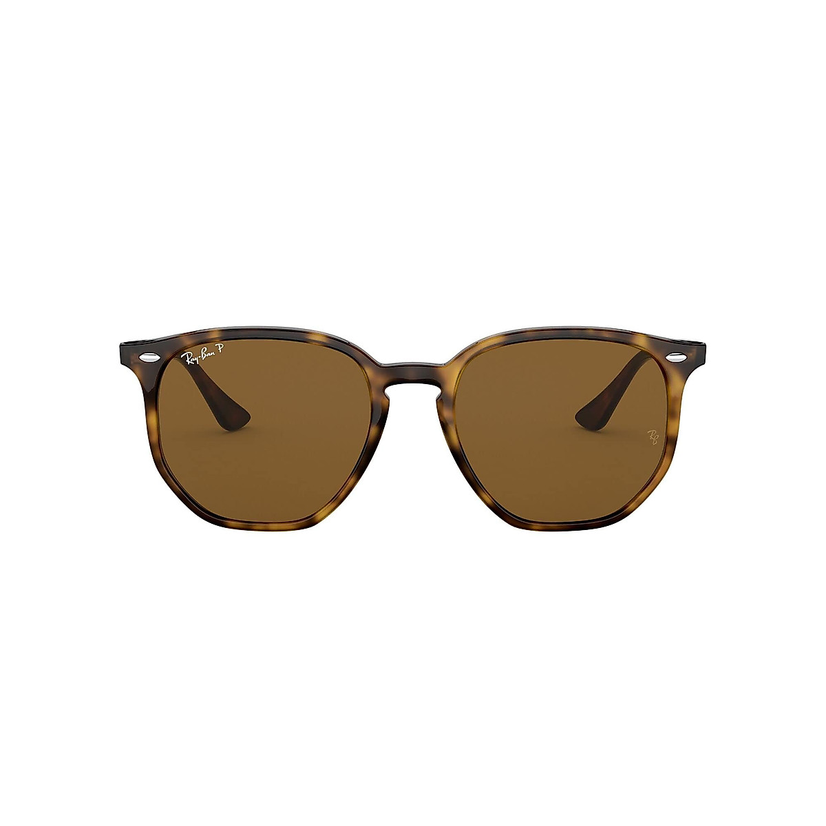 Ray-Ban RB4306 Hexagonal Sunglasses, Light Havana/Polarized Brown, 54 mm