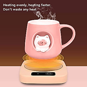 SWIMERY Mug Warmer - Coffee Mug Warmer Keep a Constant Temperature of 135℉ - Coffee Cup Warmer for Cocoa Tea Water and Milk （No Cup）, Pink