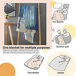 Gyapuk Feathers Pattern,Weighted Blanket for Adult,Peacock Bird Feathers,Flannel Cozy Plush Bed Blanket,Fuzzy Blanket Full Size,Soft Blanket for Sofa Bed,Navy Blue Orange,30x40in