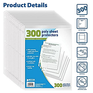 Better Office Products Sheet Protectors, 300 Count