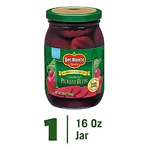 Del Monte Crinkle Cut Ready to Eat Pickled Beets, 16 oz Jar