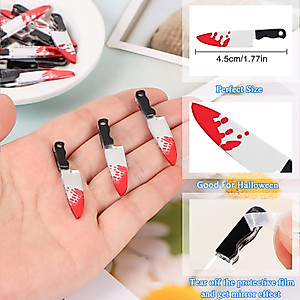 CCOZN 12 Pcs Fake Knife Charms, Halloween Pendant Mini Acrylic Knives Beads for Women DIY Jewelry Making Crafting Halloween Charms with Box, 45 x 9mm