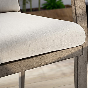 HAPPATIO 7 Piece Patio Dining Set, Aluminum Outdoor Dining Set for 6, Aluminum Dining Table and Chairs Set, Patio Dining Furniture with Aluminum Table, Chairs and Washable Cushions (Gray)