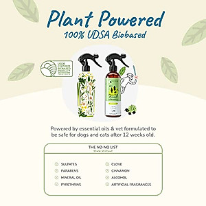 kin+kind Plant-Based Flea & Tick Spray for Dogs and Cats with Lemongrass - Essential for Flea & Tick Treatment - Flea Spray for Dogs and Cats - Pet Supplies 12 fl oz