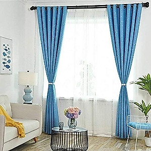 AINAAN 2 Pack Magnetic Curtain Tiebacks Convenient Drape Tie Backs Pearl Decorative Rope Holdback Holder for Small, Thin or Sheer Window Drapries, 2019, Blue