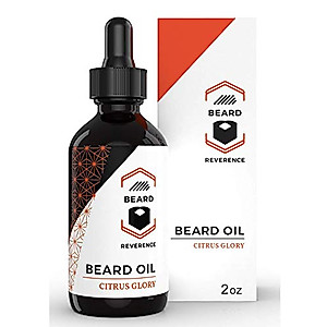 Citrus Beard Oil Leave-in Conditioner - Sweet Orange Scent - Large 2oz Size - Enhanced with Organic Tea Tree Oil, Jojoba Oil, and Argan Oil - Mustache and Beard Softener and Growth