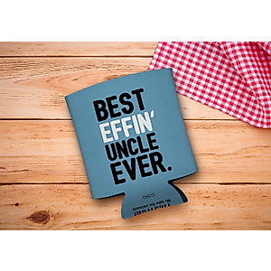 Aunt Uncle Gifts Best Effin' Aunt and Uncle Ever Funny Aunt Uncle Announcement Aunt Uncle Gift Set 2 Pack Can Coolie Drink Coolers Coolies Blue & Pink