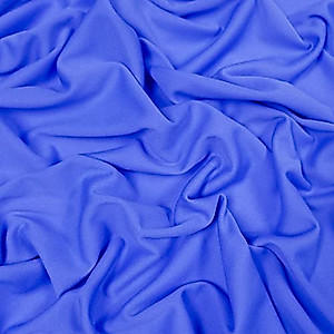Texco Inc 60" Wide Solid Interlock Lining 100% Polyester Knit 2 Way Stretch/Apparel, Home/DIY Fabric, Party Decoration, Blue 65 2 Yards