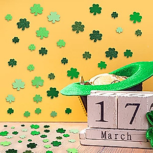 Fovths 400 Pieces St. Patrick's Day Foam Stickers, Glitter Irish Clover Stickers Self Adhesive Shamrock Craft Decorative Stickers for St. Patrick's Day Party St. Patrick's Day DIY Crafts Decorations