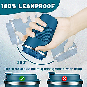 Insulated Coffee Tumblers with Flip Lid 12oz / 17oz, Stainless Steel Travel Coffee Mug Leak Proof, Vacuum Insulated Coffee Mug Thermos Cup, Keeps Cold and Hot for Coffee Tea