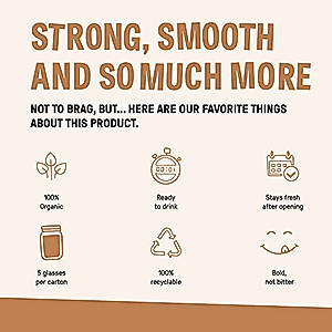 Wandering Bear Organic Straight Black Cold Brew Coffee, 32 fl oz, 1 pack - Extra Strong, Smooth, Organic, Unsweetened, Shelf-Stable, and Ready to Drink Cold Brew