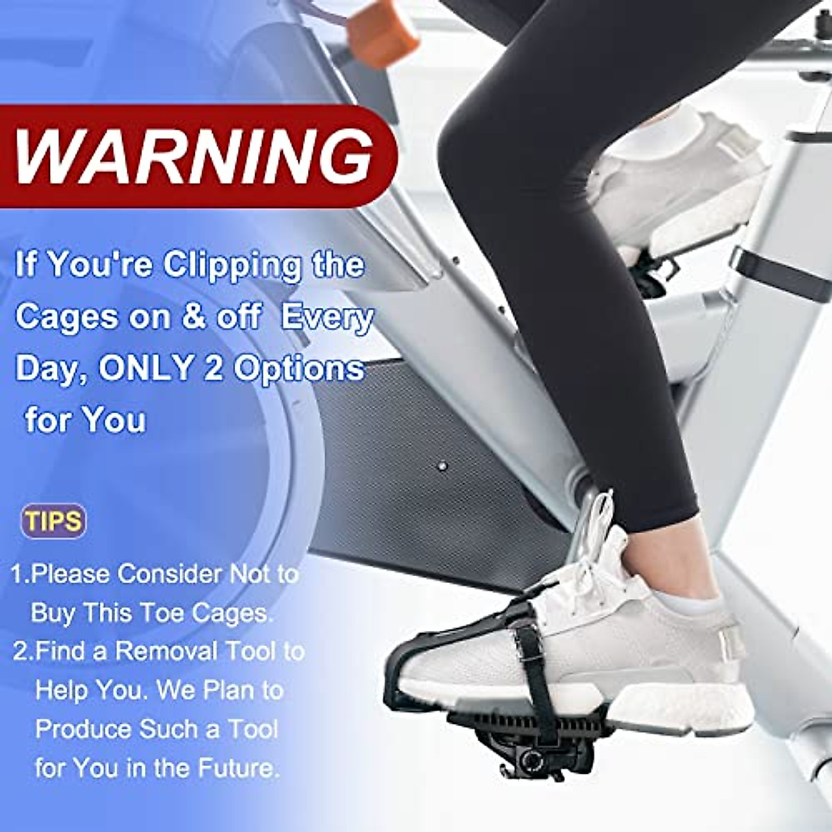 Miden Toe Cages Compatible with The Peloton Bike, Toe Cage Pedals Adapters for Regular Shoes, Pedals Shoe Cage, Convert Look Delta Pedals on Pelaton Bike Pedals to Toe Cages - Ride with Sneakers