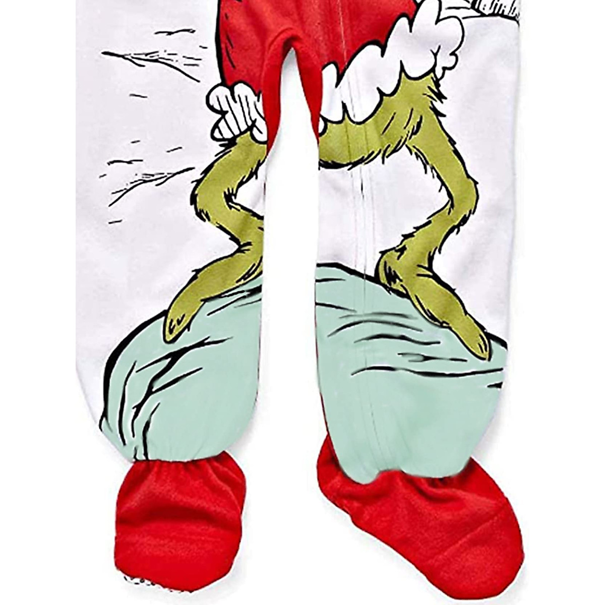 The Grinch Dr. Seuss Toddler Infant Christmas Footed Blanket Sleeper Pajamas (5T, Red)
