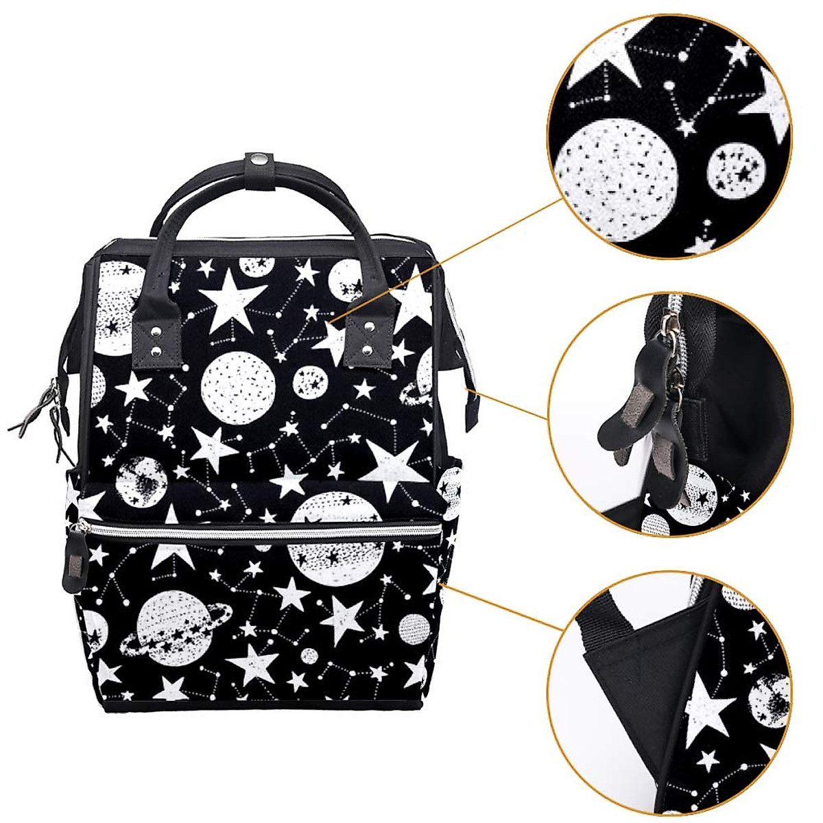 Planets and Stars Space Astronomy Theme Diaper Tote Bags Mummy Backpack Nappy Bag Nursing Bag for Baby Care