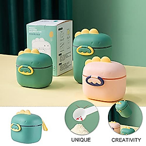 Toddmomy Pot Travel Dispenser Container Toddlers M Outdoor On-The-go Carry for Handle Containers Holder Pattern Scoop Spoon Cups Storage Baby Feeding Powder Newborn Food Candy Milk