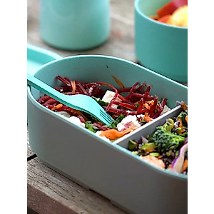 Travel Utensils Set with Case - Travel cutlery set including Knife, Fork, Spoon and Chopsticks with Portable Case for camping. Made from Eco Friendly, Reusable Materials by Lund London – Mint