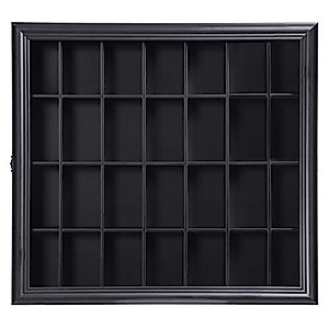 Gallery Solutions 18x16 Shot Glass Hinged Front Display Case, 18" x 16", Black