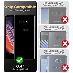 Dexnor Full Body Case for Samsung Galaxy Note 9/6.4 inches, [Built in Screen Protector and Kickstand] Heavy Duty Military Grade Protection Shockproof Protective Cover for Galaxy Note 9,Maroon Red