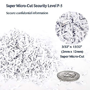 WOLVERINE 8-Sheet Super Micro Cut High Security Level P-5 Ultra Quiet Paper/Credit Card Home Office Shredder with 4.5 gallons Pullout Waste Bin SD9101 (White)