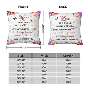 Mom Gifts from Daughter, Gifts for Mom Pillow Cover 18"x18", Mom Birthday Gifts, Mom Gifts, Mom Gifts from Son, Best Mom Ever Gift, Moms Gift Ideas for Anniversary Mother's Day Christmas, Mother Gifts