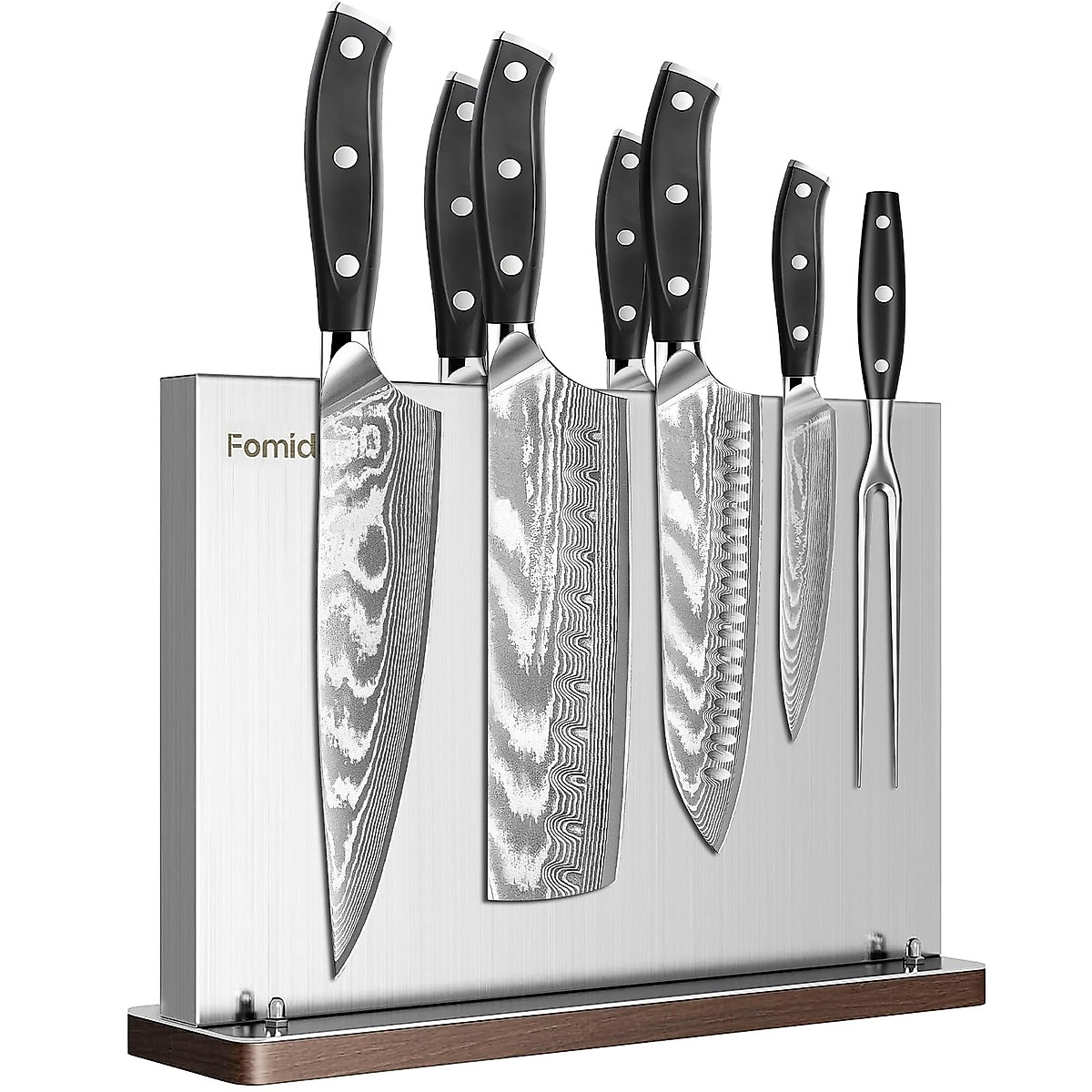 Fomidao Magnetic Knife Holder Stand,Stainless Steel Magnetic Knife Block Without Knives,Power Magnetic Knife Rack Strip,Double Sided Magnet Knife Storage Organizer