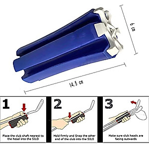 Portable Golf Club Retainer,Golf Rack Storage Organizer,Easy to Carry Club Carrier for Woods, Irons, Wedges, Putters and Hybrid & Utility Clubs (Black-Orange)