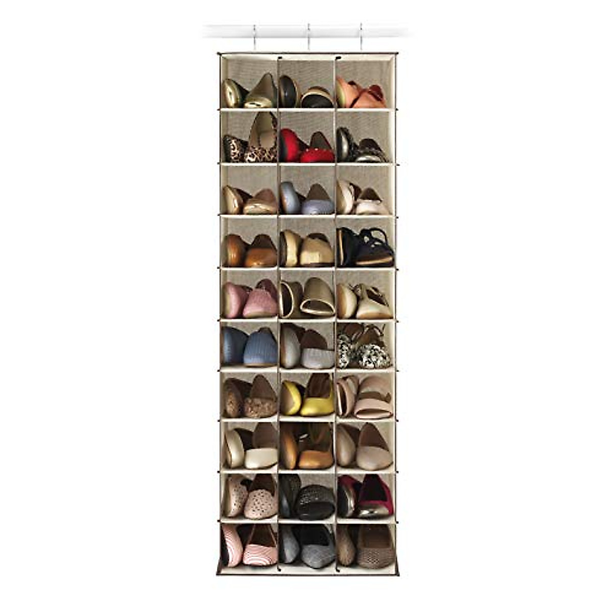 Whitmor 30 Section Hanging Shoe Shelves, Tan