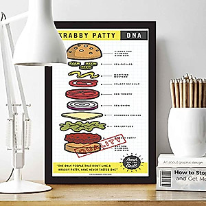 Open Road Brands Nickelodeon Spongebob Squarepants Krabby Patty Framed Wood Wall Decor - Fun Spongebob Wall Art for Home
