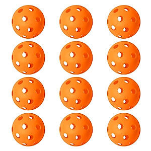 GSE Games & Sports Expert 12-Pack Practice Baseballs, Plastic Baseballs Training, Hollow Airflow Softballs for Pitching, Batting, Catching for All Skill Levels (Orange)