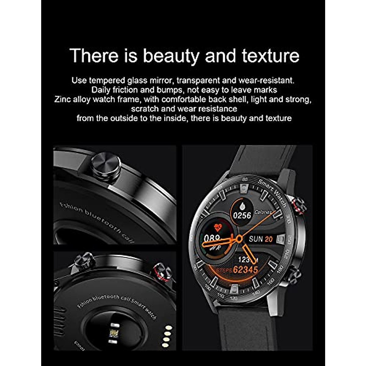 XYJ Smart Watch for Android Phones Compatible with iPhone 1.28 Inch Touch Screen Fitness Tracker with Heart Rate Monitor Blood Oxygen Saturation 5ATM Waterproof Smartwatch for Women Men (Color : F)