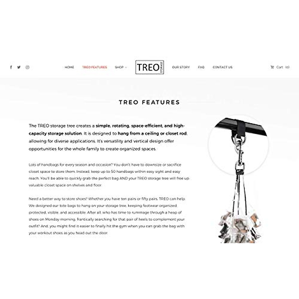 TREO Storage Shoe & Purse Organizer